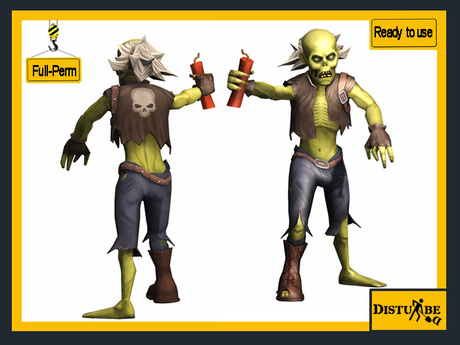Second Life Marketplace - ::DisturbeD:: Dover The Exploder Zombie Character - FULL PERM MESH